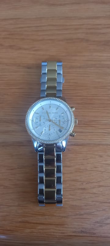 Michael Kors MK6474 Ritz Watch Silver/Gold | Chronograaf | fashionette