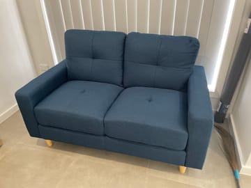 NAVY BLUE KELLER Fabric 3 Seater