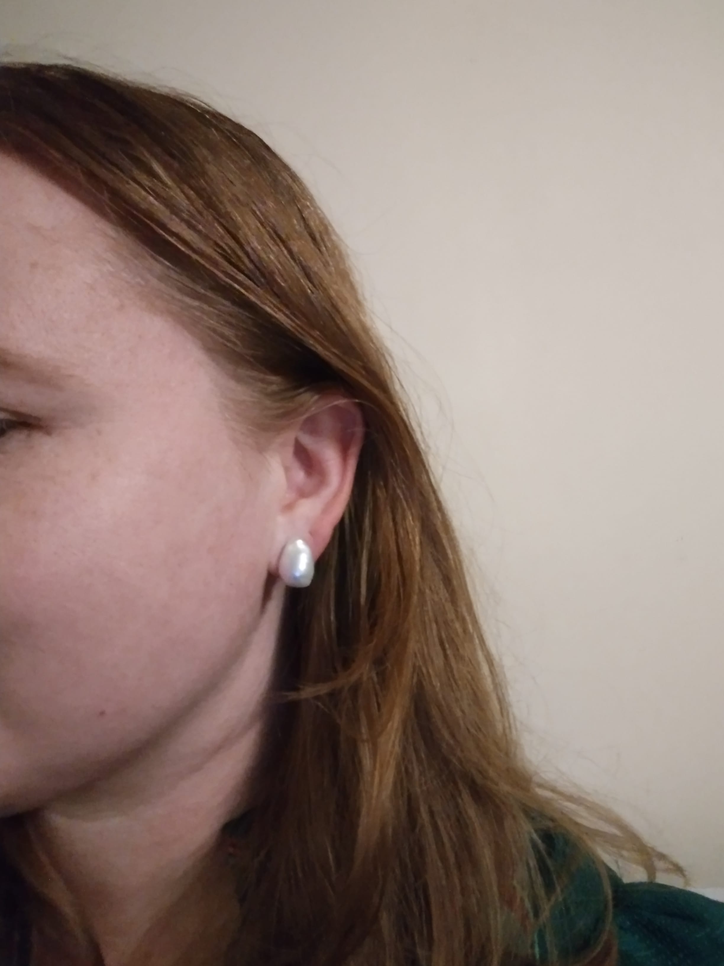 12mm White Freshwater Baroque Pearl Arlet Earrings